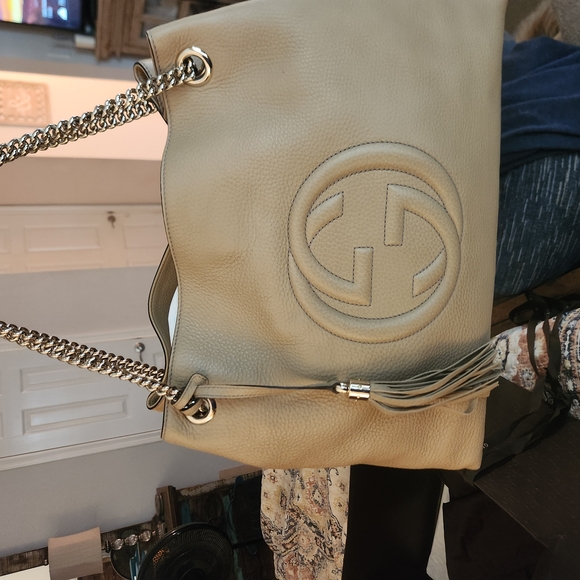 Gucci | Bags | Gucci Tan Leather Shoulder Bag Authentic | Poshmark